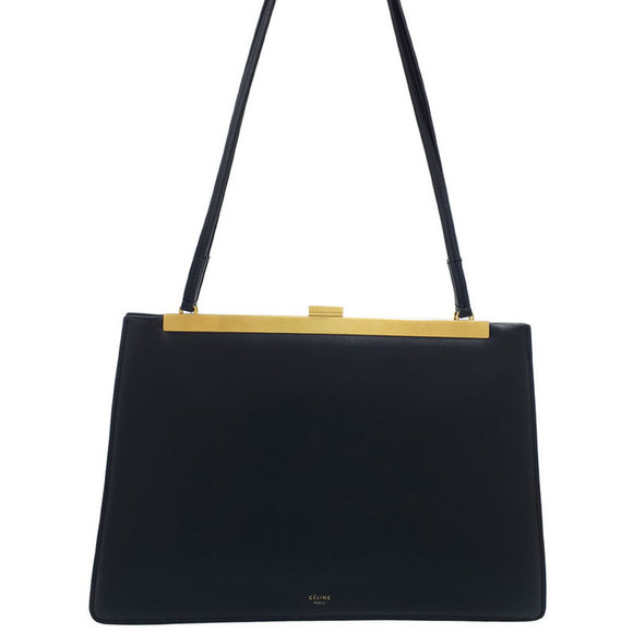 Celine | Bags | Celine Clasp Medium Shoulder Bag Black | Poshmark